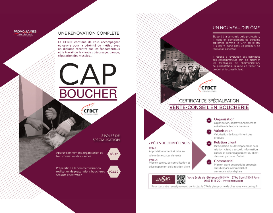 Découvrez deux nouveaux flyers de présentation du CAP Boucher et de la ...